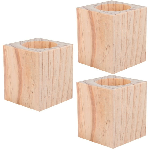 3 Pieces Solid Wood Table Mat Furniture Bed Riser Couch Leg Risers Bed ...