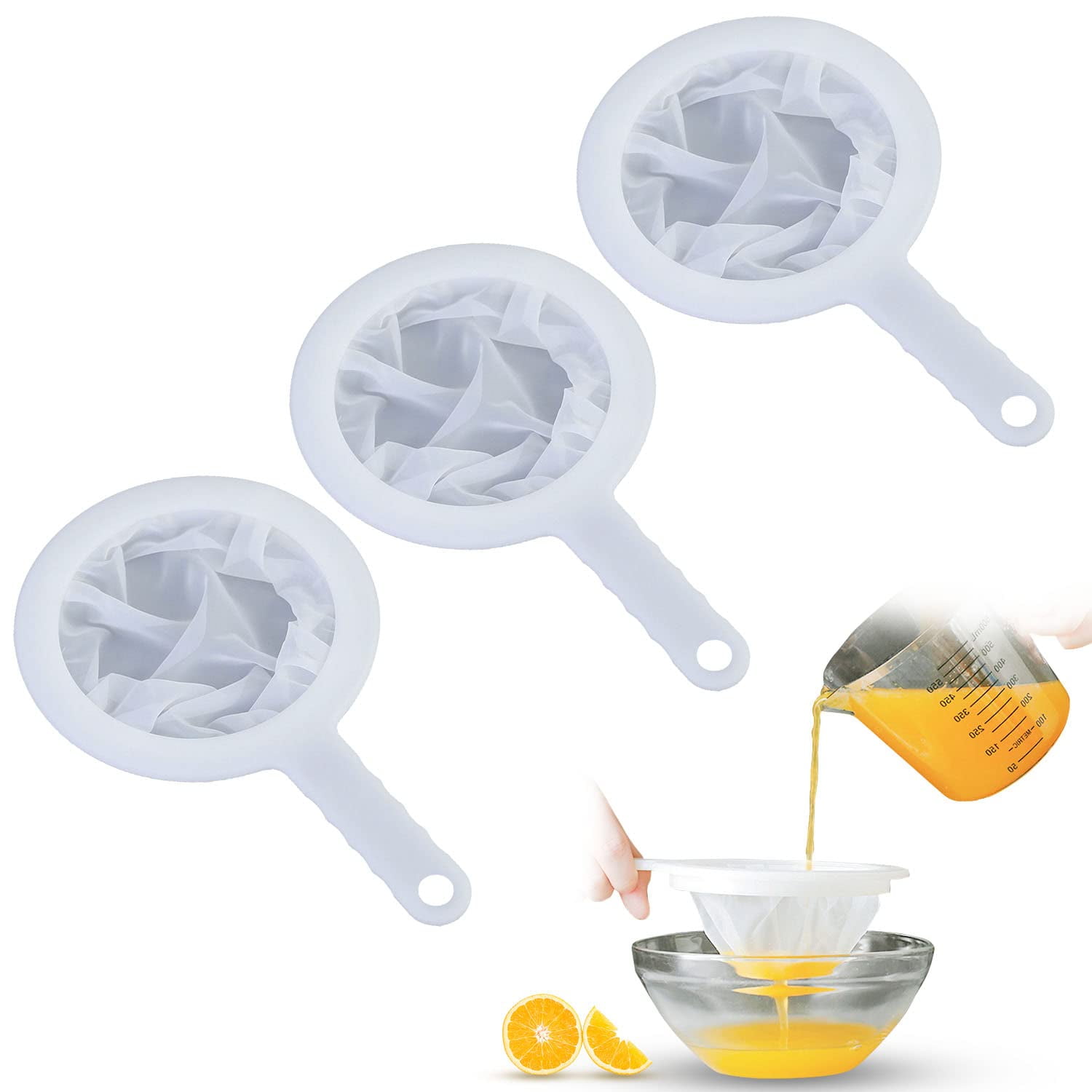 3 Pieces Soy milk strainer Food Filter Kitchen Ultra Fine Mesh Strainer ...