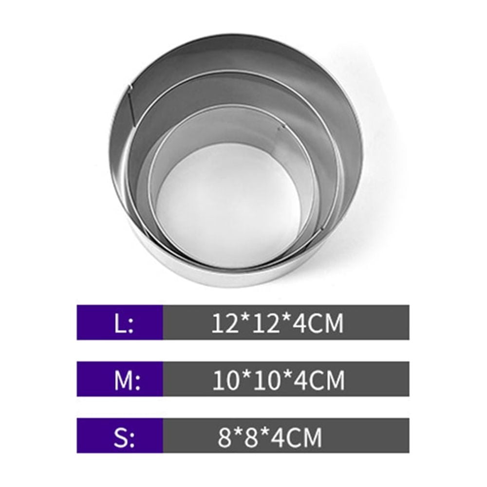 3 Pieces Stainless Steel Cake Rings for Baking, Round Metal Cake ...