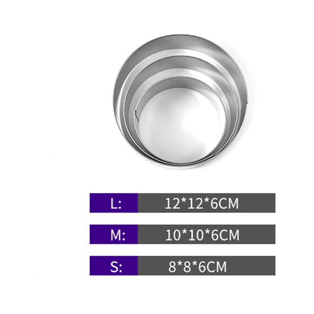 3 Pieces Stainless Steel Cake Rings for Baking, Round Metal Cake ...