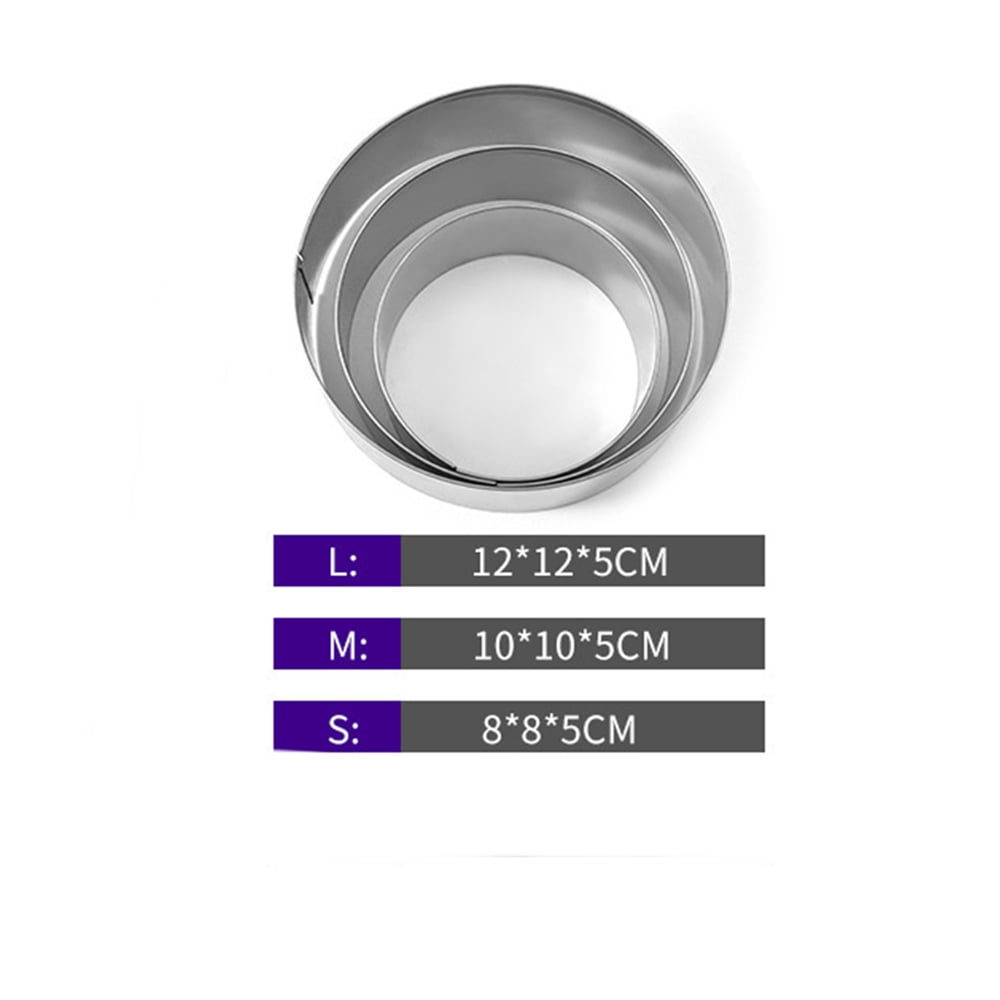 3 Pieces Stainless Steel Cake Rings for Baking, Round Metal Cake ...