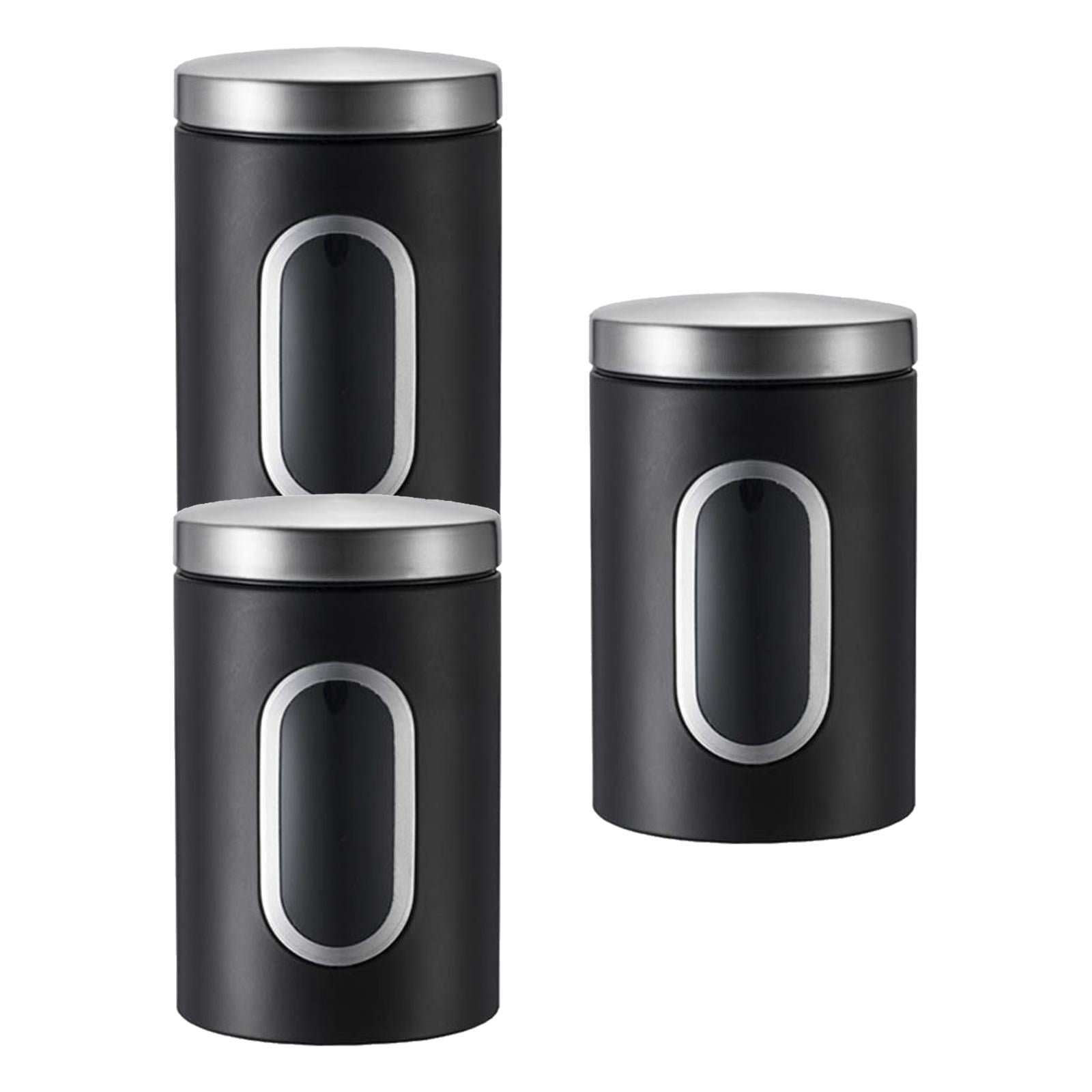 3pc Stainless Steel Airtight Sugar Holder, Kitchen Canister Set with ...