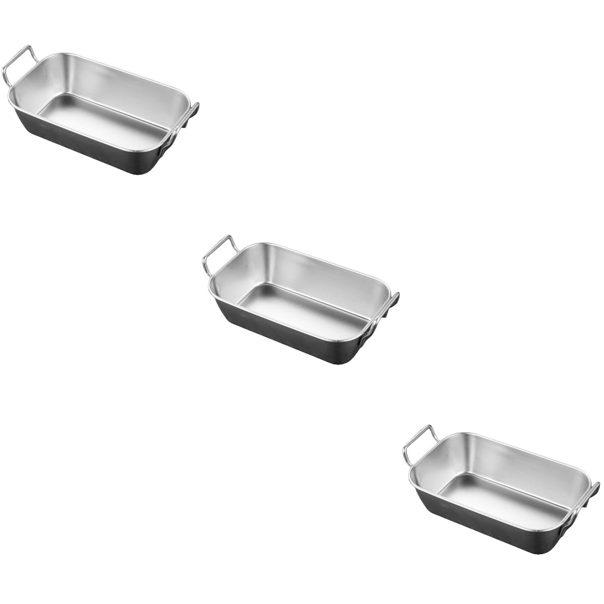 3 Pieces Stainless Steel Plates Hospitality Dishes Glass Ear Snack ...