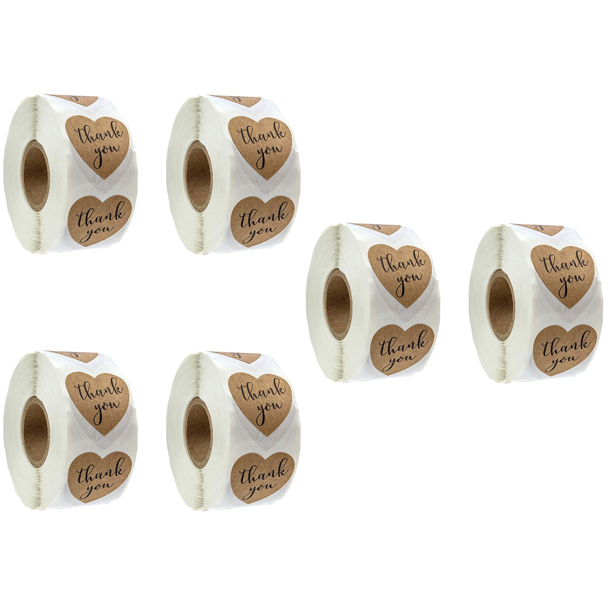 3 Pieces Sticker Roll Thank You Reward Stickers Letter The Gift Brown ...
