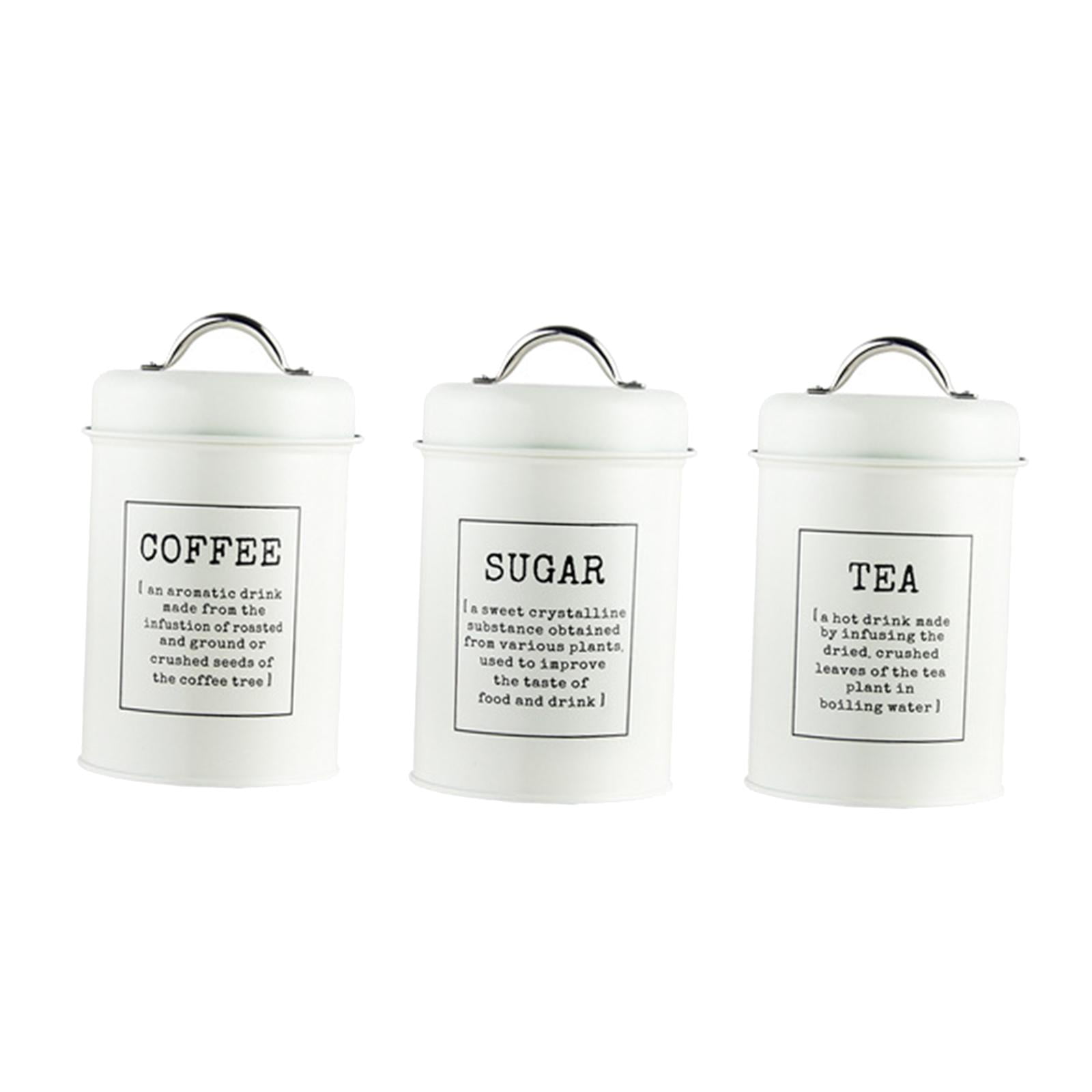3 Pieces Storage Tin, Food Storage Containers, Kitchen Container with ...