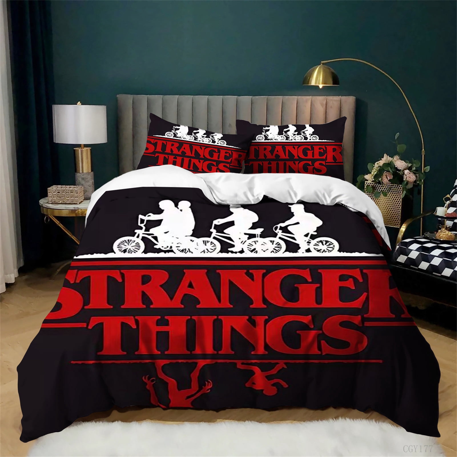 3 Pieces Stranger TV Things Beding Duvet Cover Set Soft Light-Weight ...