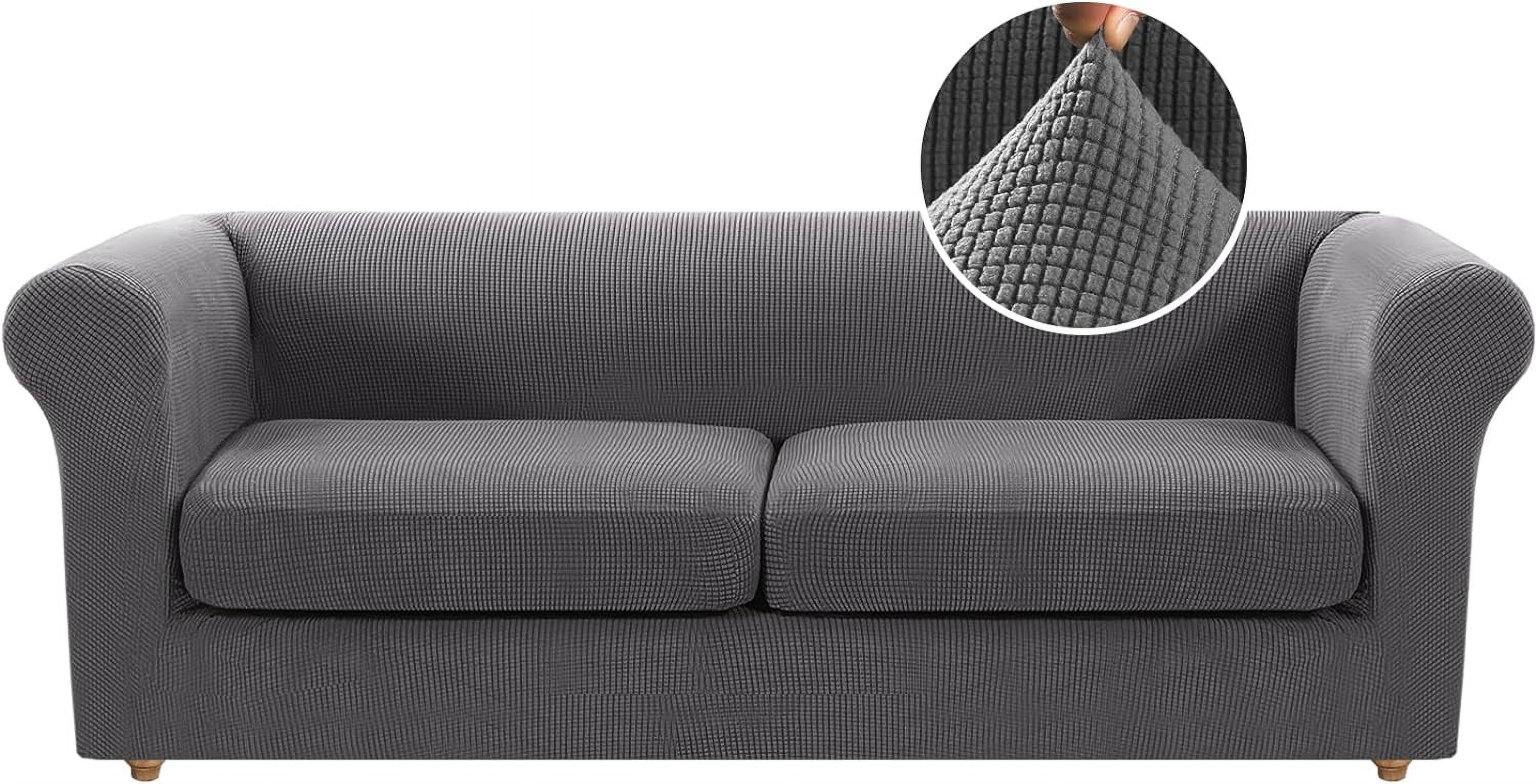 3 Pieces Stretch Chesterfield Sofa Covers for 2 Cushion Couch Mid ...