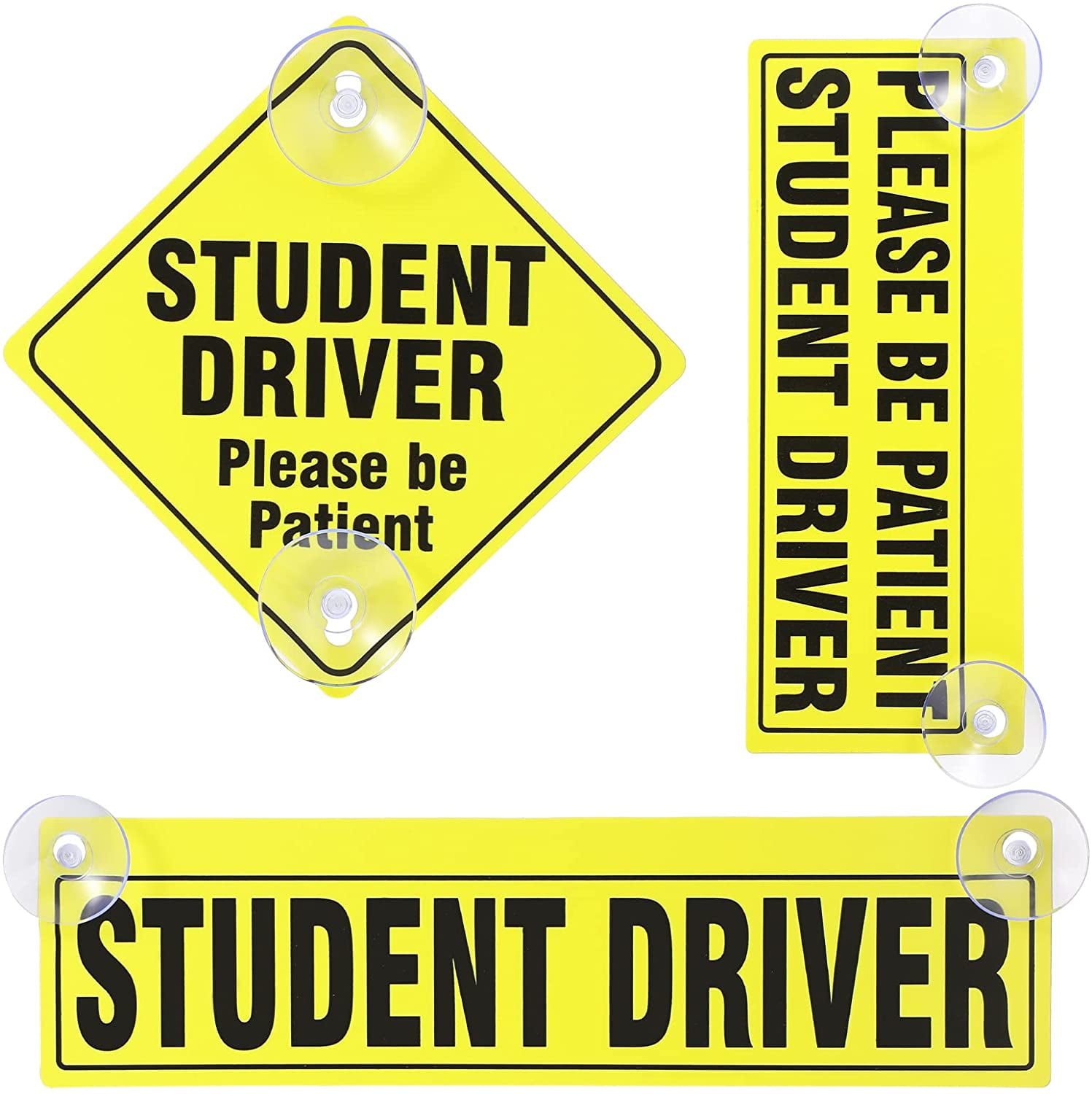 3 Pieces Student Driver Signs with Suction Cups New Stickers Please Be ...