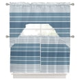 3 Pieces Swag Kitchen Curtains Set, Blue Ombre Stripe Valance Swag ...