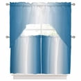 3 Pieces Swag Kitchen Curtains Set, Blue Ombre Valance Swag & Small ...