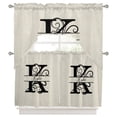 3 Pieces Swag Kitchen Curtains Set, Letter K Valance Swag & Small ...