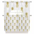 3 Pieces Swag Kitchen Curtains Set, Pineapple Valance Swag & Small ...