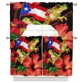 3 Pieces Swag Kitchen Curtains Set, Puerto Rico Flag Valance Swag ...
