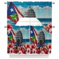 3 Pieces Swag Kitchen Curtains Set, Red Blue Flag Valance Swag & Small ...