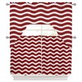 3 Pieces Swag Kitchen Curtains Set, Red White Valance Swag & Small ...