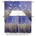 3 Pieces Swag Kitchen Curtains Set, Spring Floral Valance Swag & Small ...