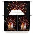 3 Pieces Swag Kitchen Curtains Set, Thanksgiving Gnomes Valance Swag ...