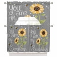 3 Pieces Swag Kitchen Curtains Set, You Are My Sunshine Valance Swag ...