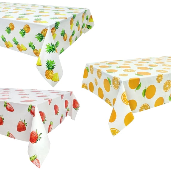3 Pieces Tablecloths for Birthday Party,Disposable Plastic Rectangular ...