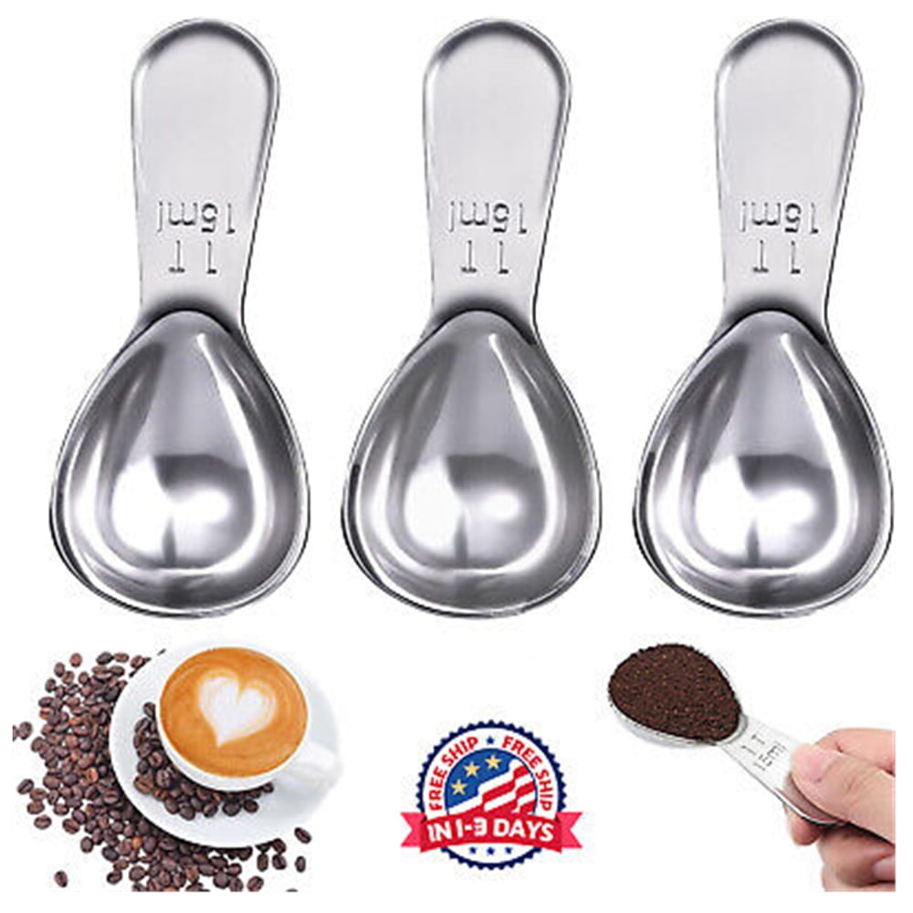 3 Pieces Tablespoon Coffee Scoop Stainless Steel Coffee Scoops Short ...