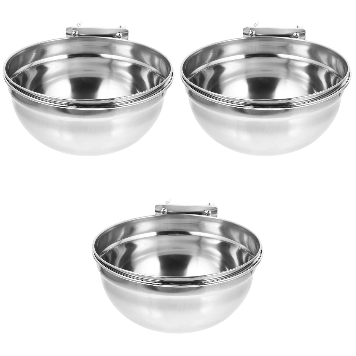 3 Pieces Teardrop Stainless Steel Pet Bowl Pet Kennel Bowl 20X20X10CM ...