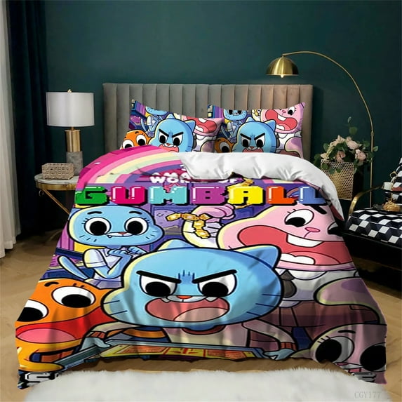 3 Pieces The Amazing World of Gumball Bedding Sets Cartoon Duvet Cover ...