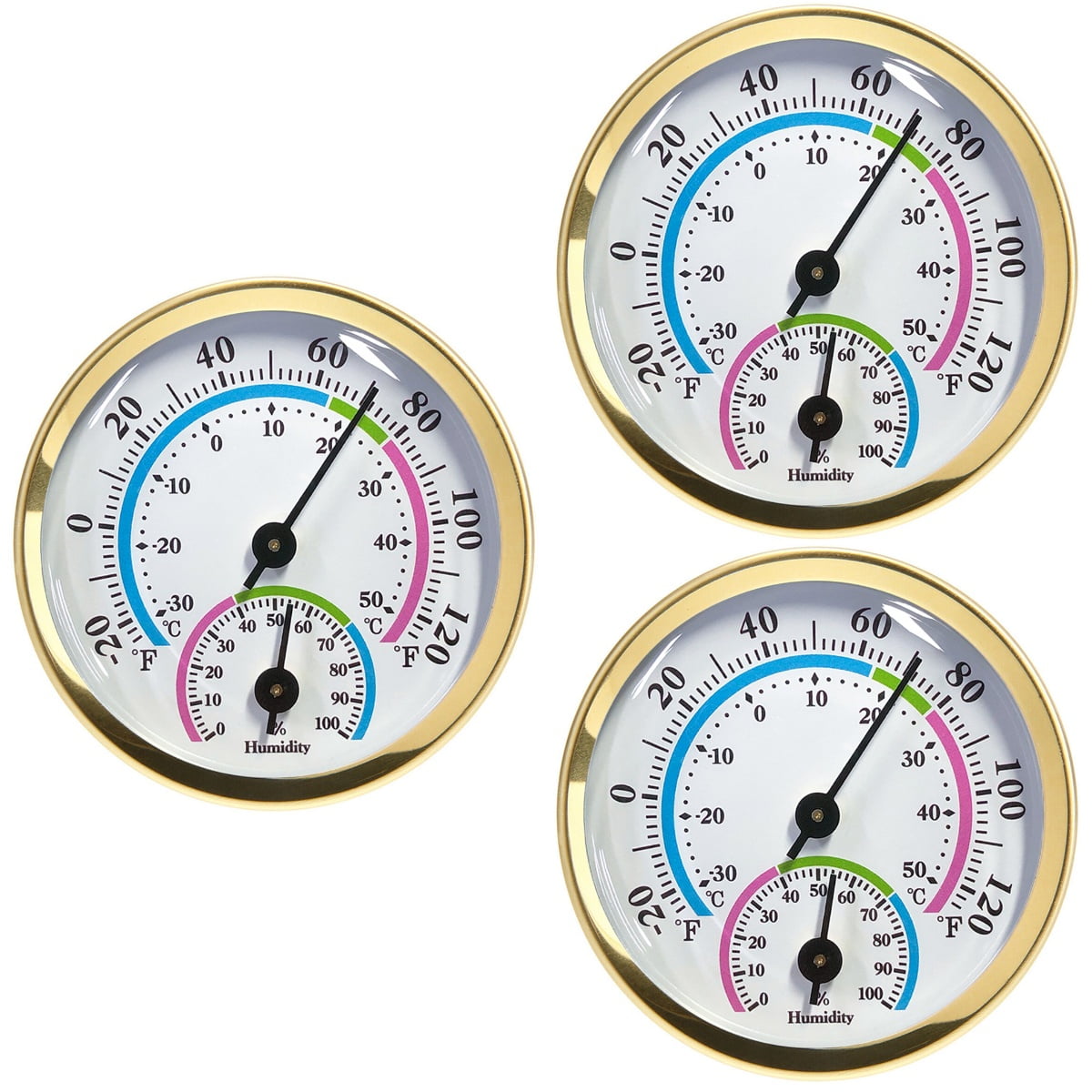 3 Pieces Thermometer for Room Wall Hygrometer Large Numbers Humidity ...