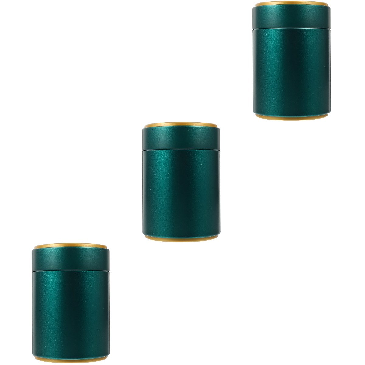 3 Pieces Tinplate Tea Pots Chinese Candy Coffee Bean Storage Tank ...