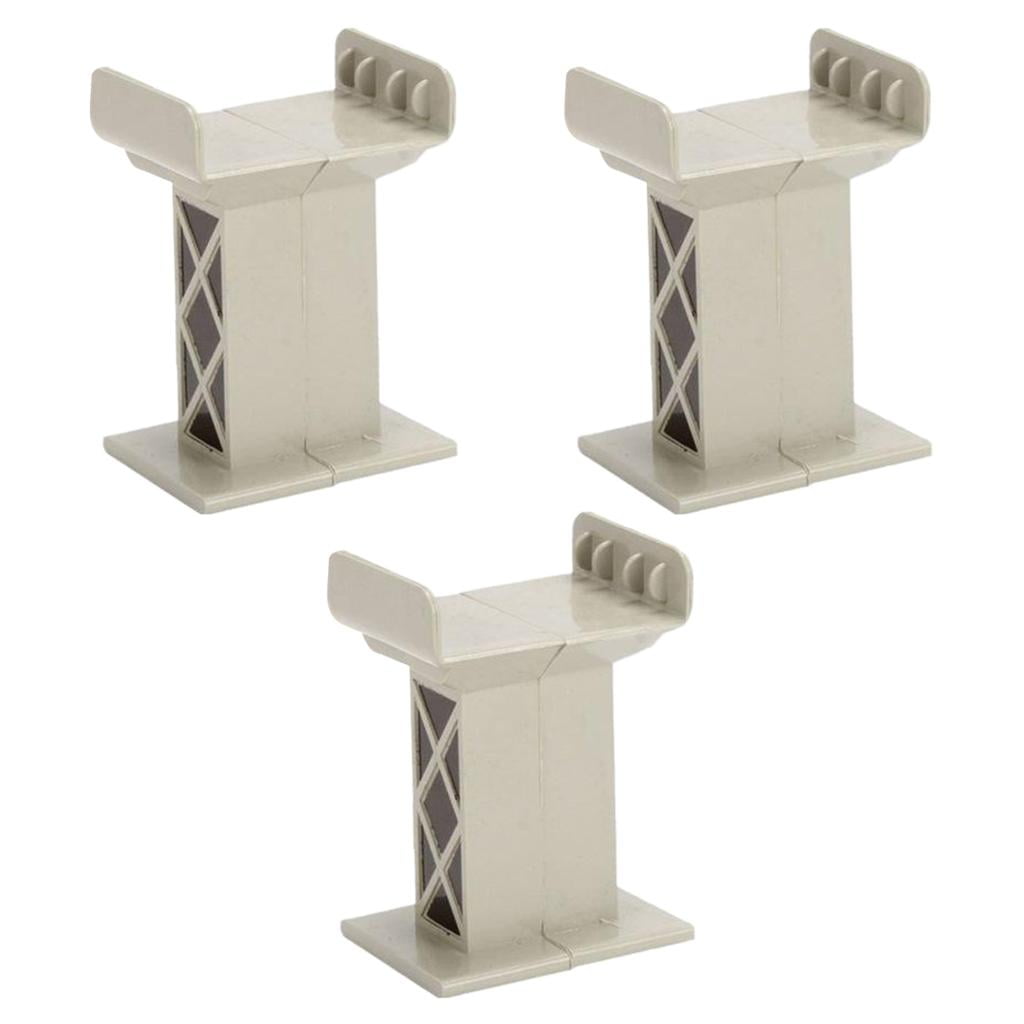 3 Pieces Train Bridge Piers Support Wooden Railway Accessories Style ...