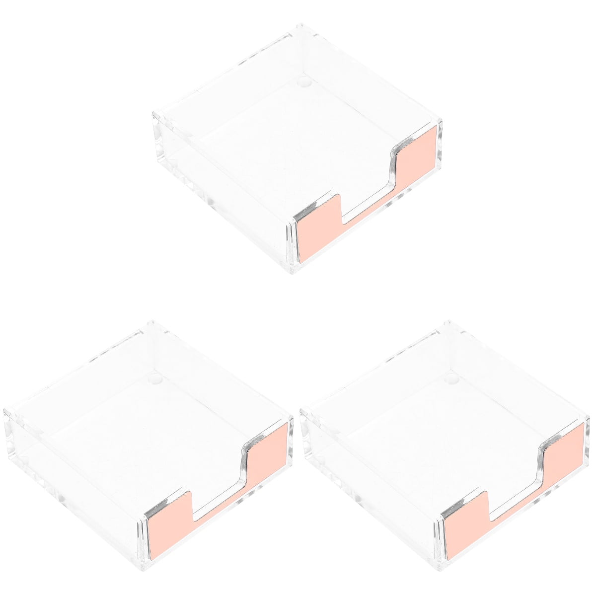 Clear Memo Pad Holder Practical Desktop Organizer Plastic 3pcs Set Tidy ...