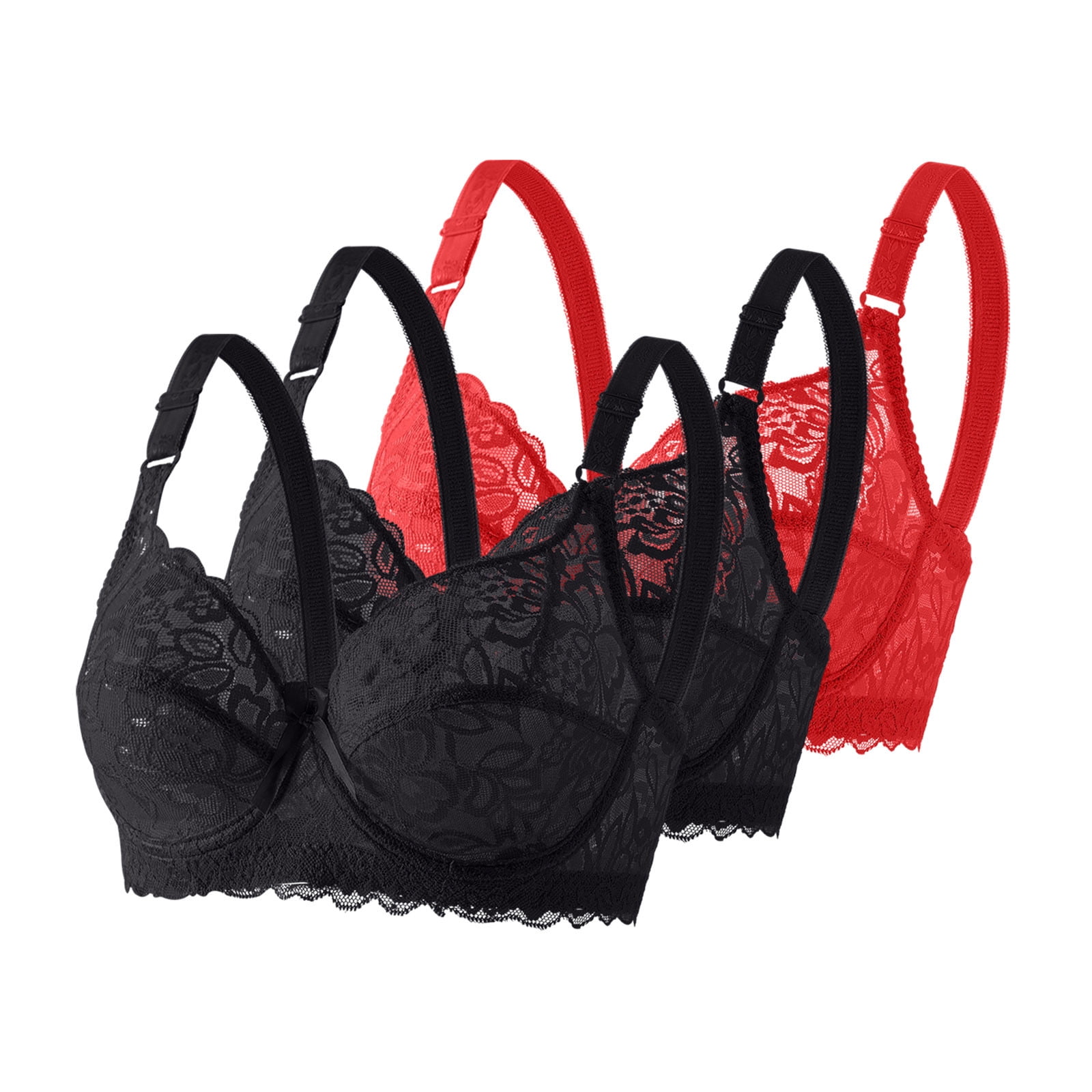 3 Pieces Underwire Bras for Women Plus Size Comfortable Breathable Full ...