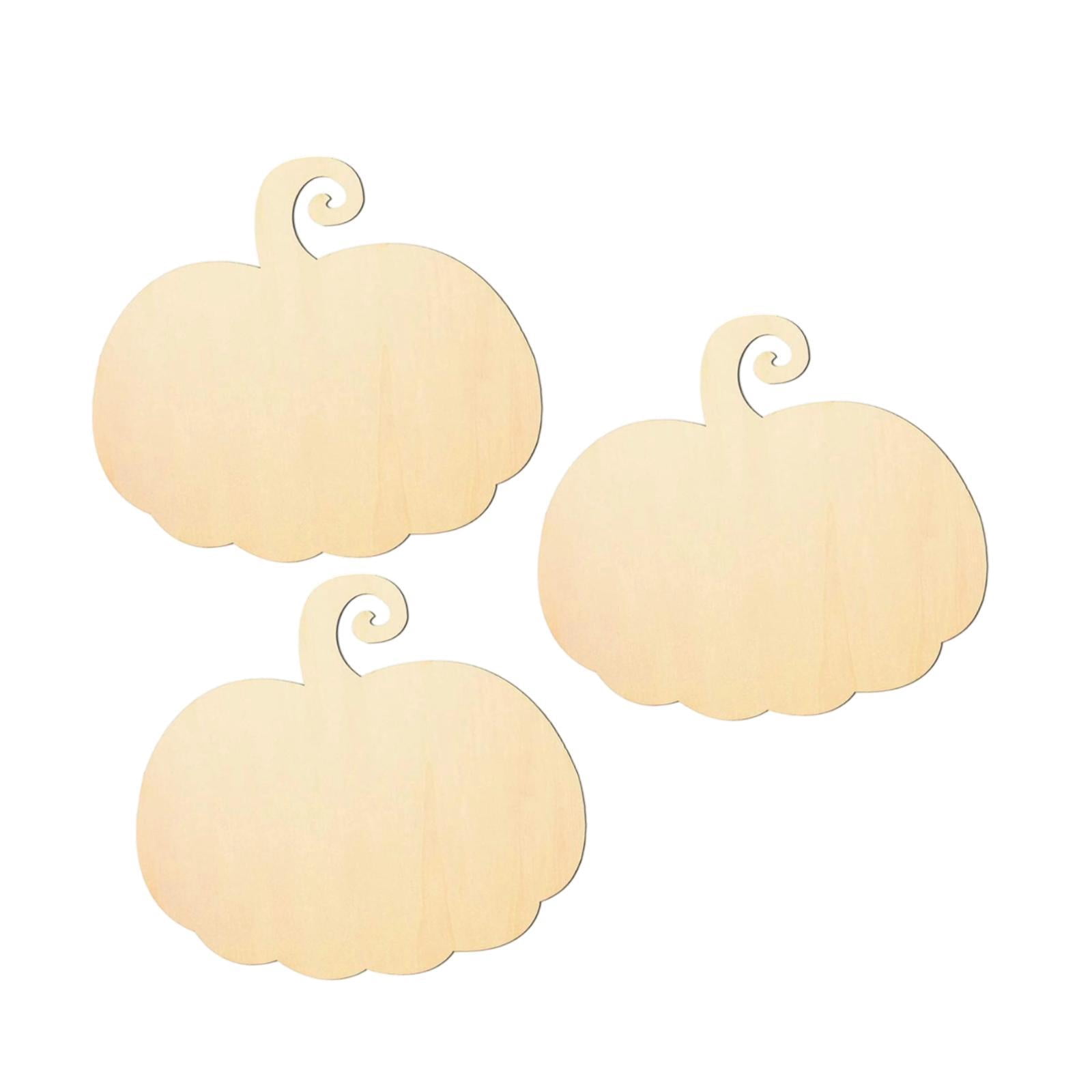3 Pieces Unfinished Pumpkin Shapes Wood Slices Wooden Ornaments Blank ...