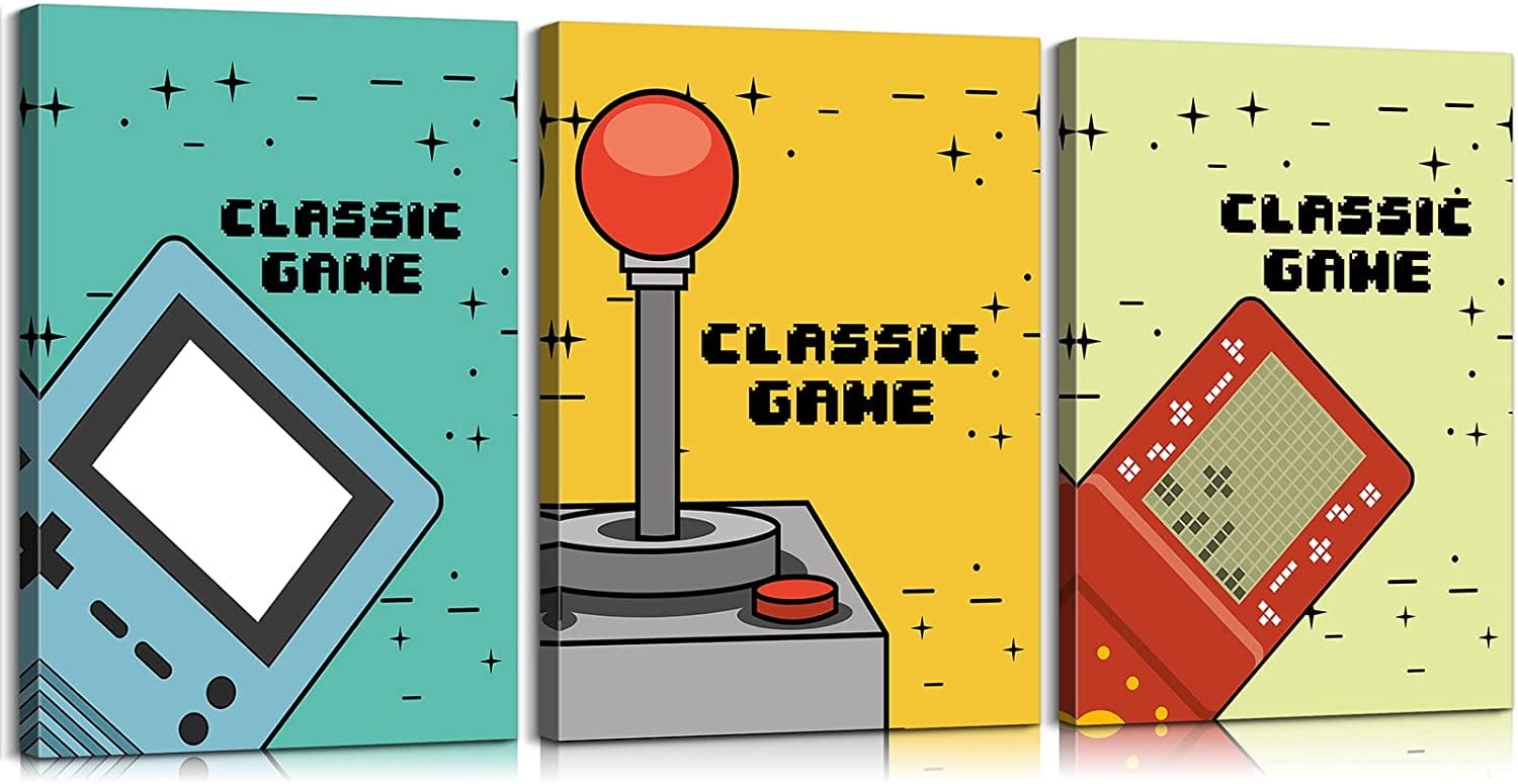 3 Pieces Video Game Posters and Prints Classic Game Wall Decor Art ...