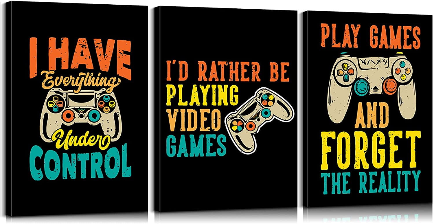 3 Pieces Video Game Wall Art Playstation Canvas Wall Art Gaming Artwork ...