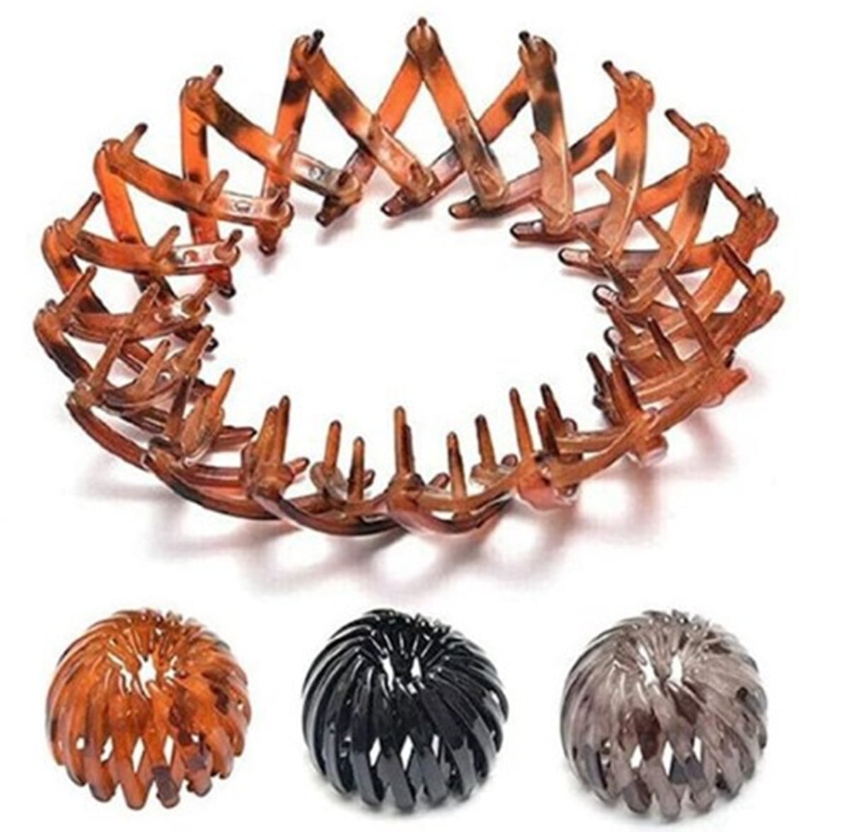 3 Pieces Vintage Geometric Retractable Hair Loops Expandable Ponytail ...