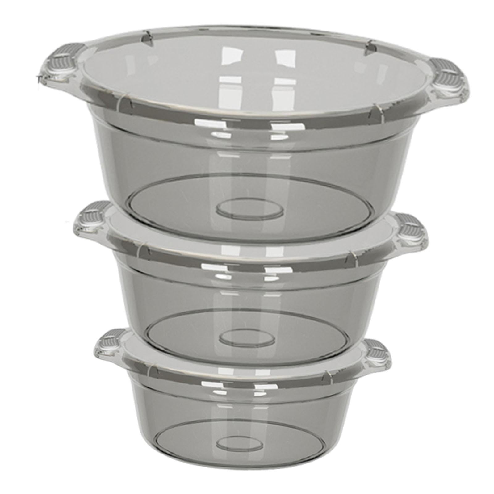 3 Pieces Wash Basin Dish Tub Bowl Thickened Plastic for Kitchen ...