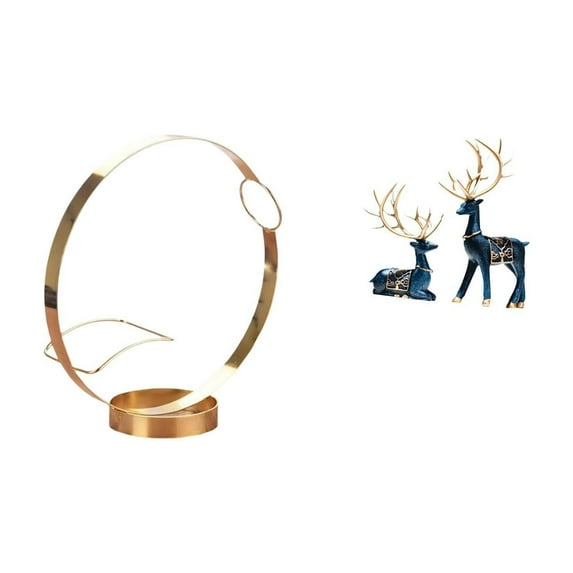 3 Pieces Wine Bottle Holder Iron Stand Elk Deer Figurine Resin Unique ...
