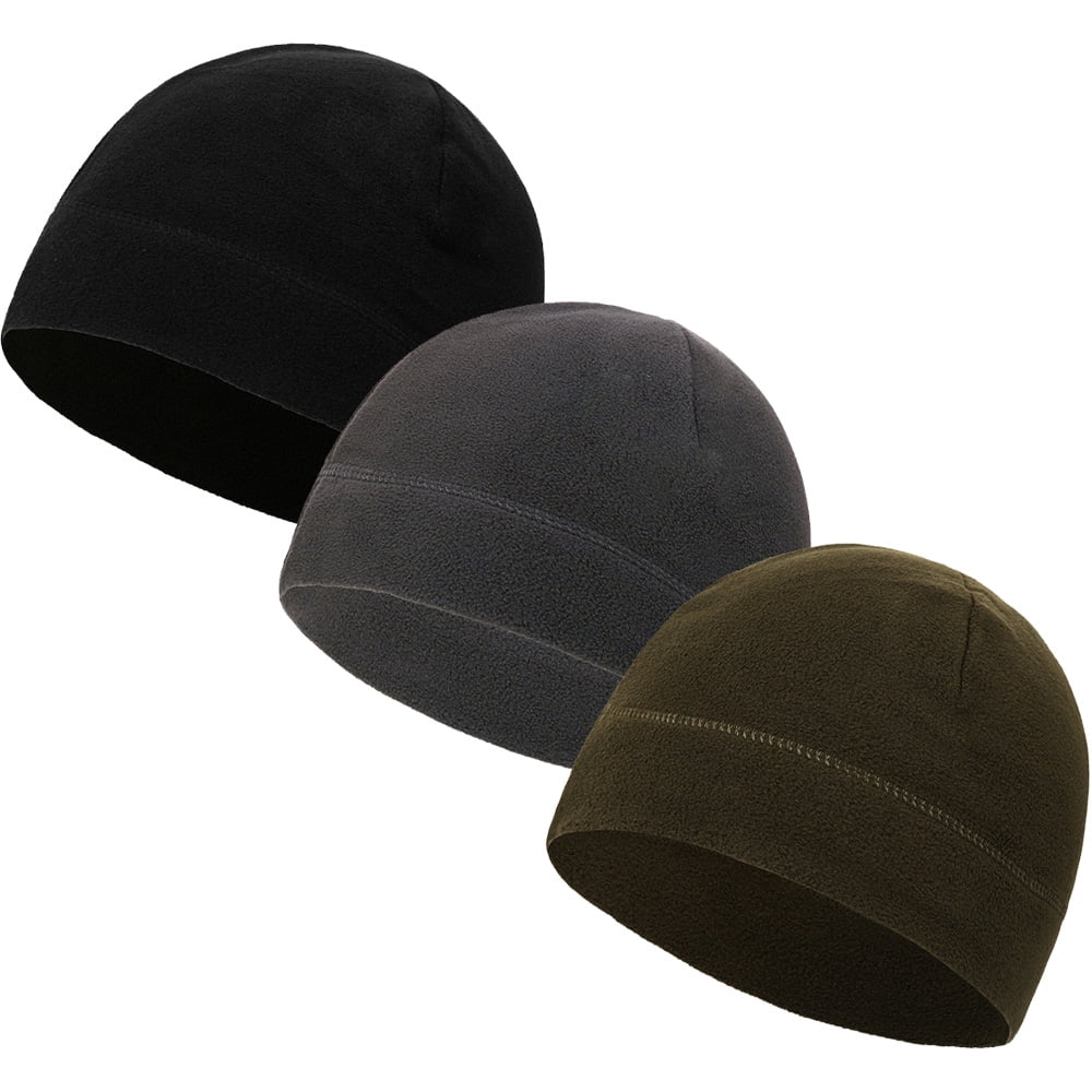 3 Pieces Winter Warm Cap Soft Polar Fleece Beanie Hat Thick Windproof ...