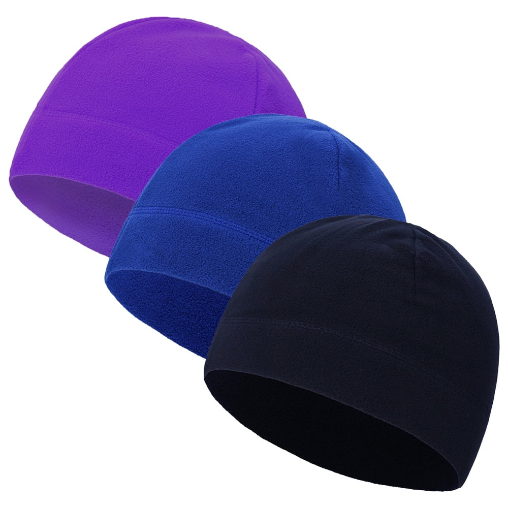 3 Pieces Winter Warm Cap Soft Polar Fleece Beanie Hat Thick Windproof ...