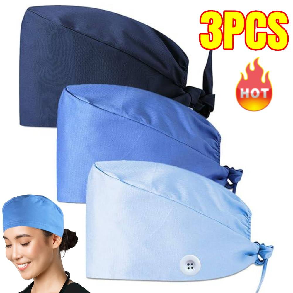 3 Pieces Working Caps with Buttons and Sweatband Adjustable Gourd ...