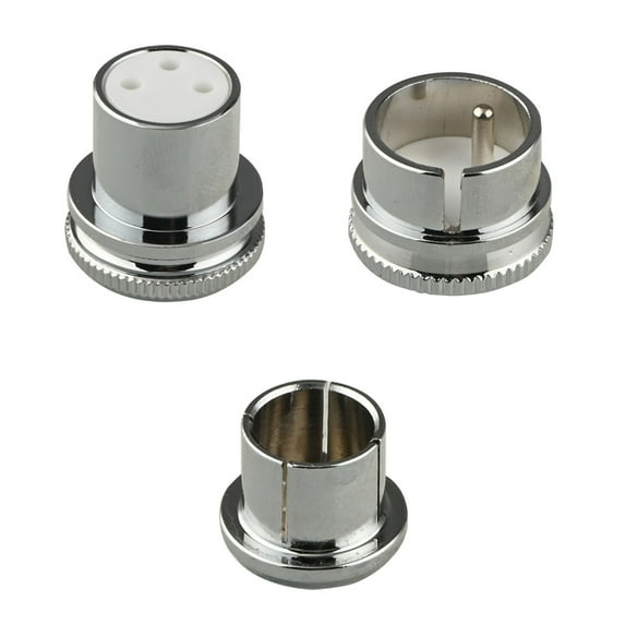 3 Pieces XLR Female Male Plug Cap Brass Rhodium Plated/Gold-plated ...