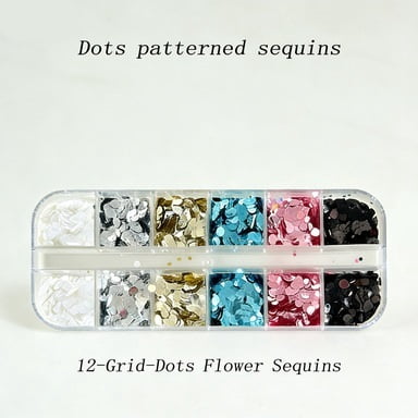 3 Pieces of 12-Grid Round Nail Art Decoration Set - Mixed Sizes ...