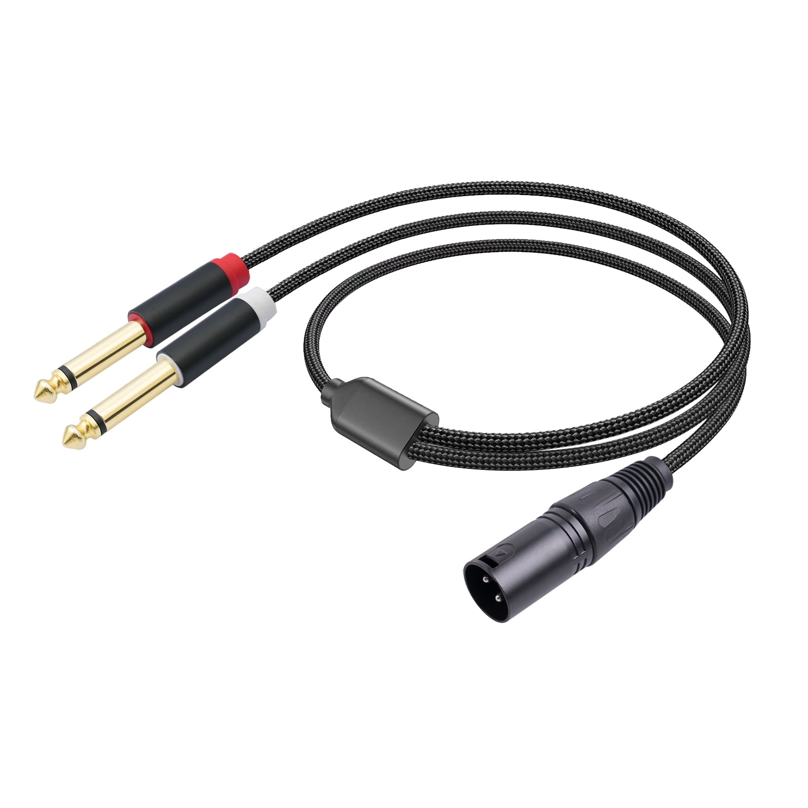3-Pin 3Pin Male to 2x6.35mm 1/4'' Mono Microphones Cable, 3Pin to ...