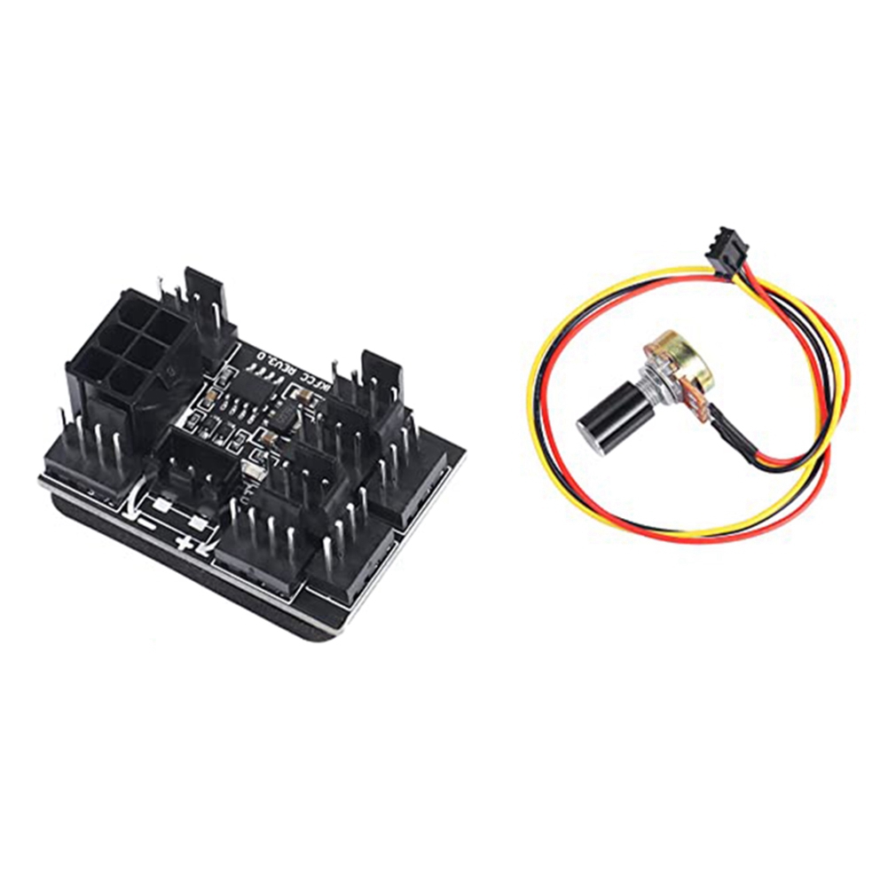 3 Pin 4 Fan Adapter PWM PC Chassis Cooling Hub Governor 8 Way Splitter ...