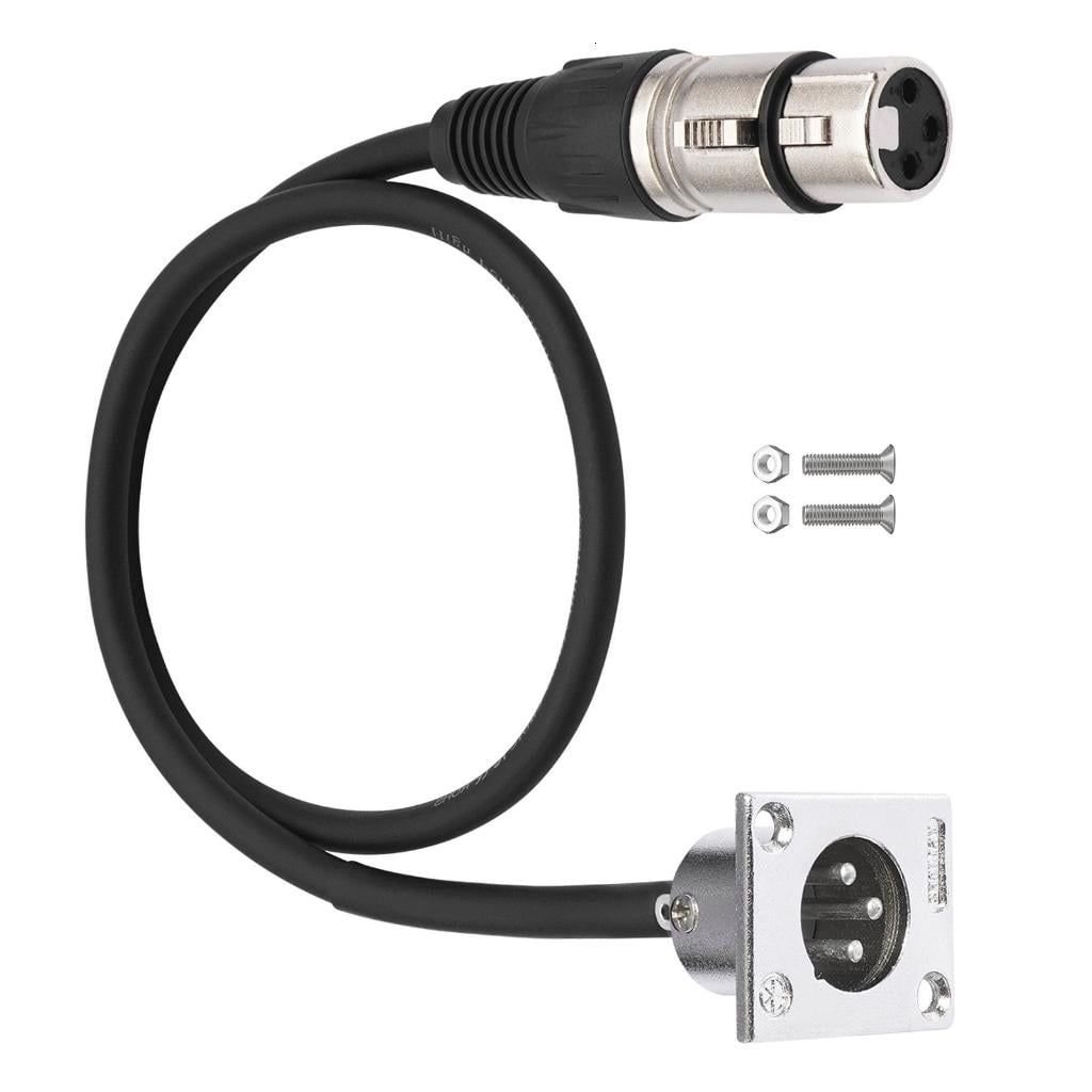 3-Pin Chassis Panel Adapter Cable 3Pin Female to D Type Male Wide ...