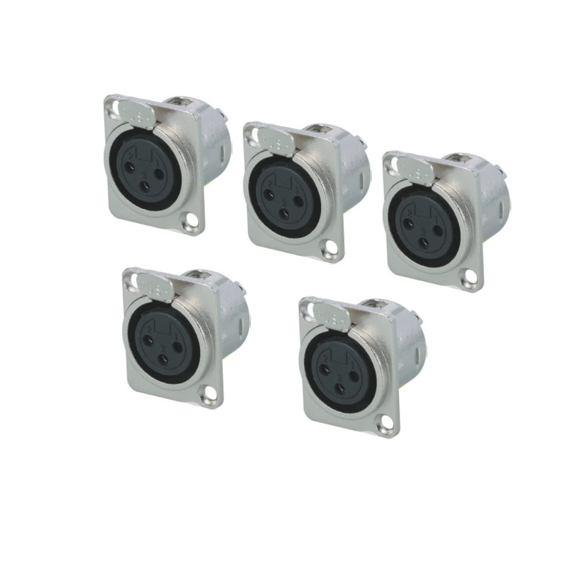 3 Pin Female Socket Metal Panel Mount Chassis rophone Jack D-Type ...