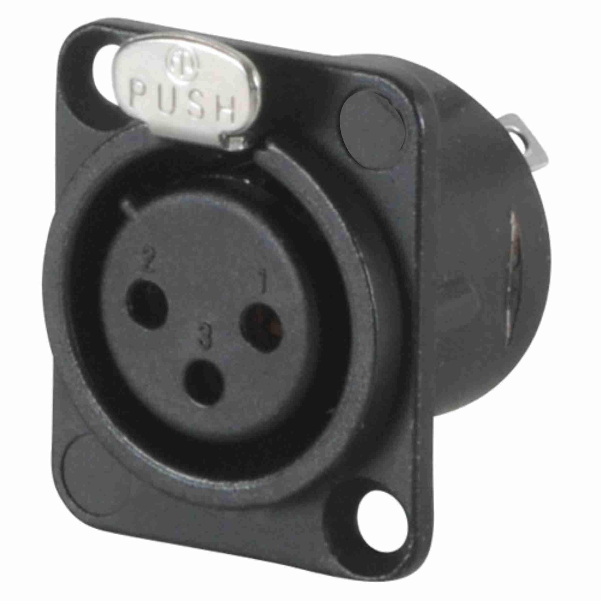 3 Pin Female XLR D Type Panel Mount - Walmart.com