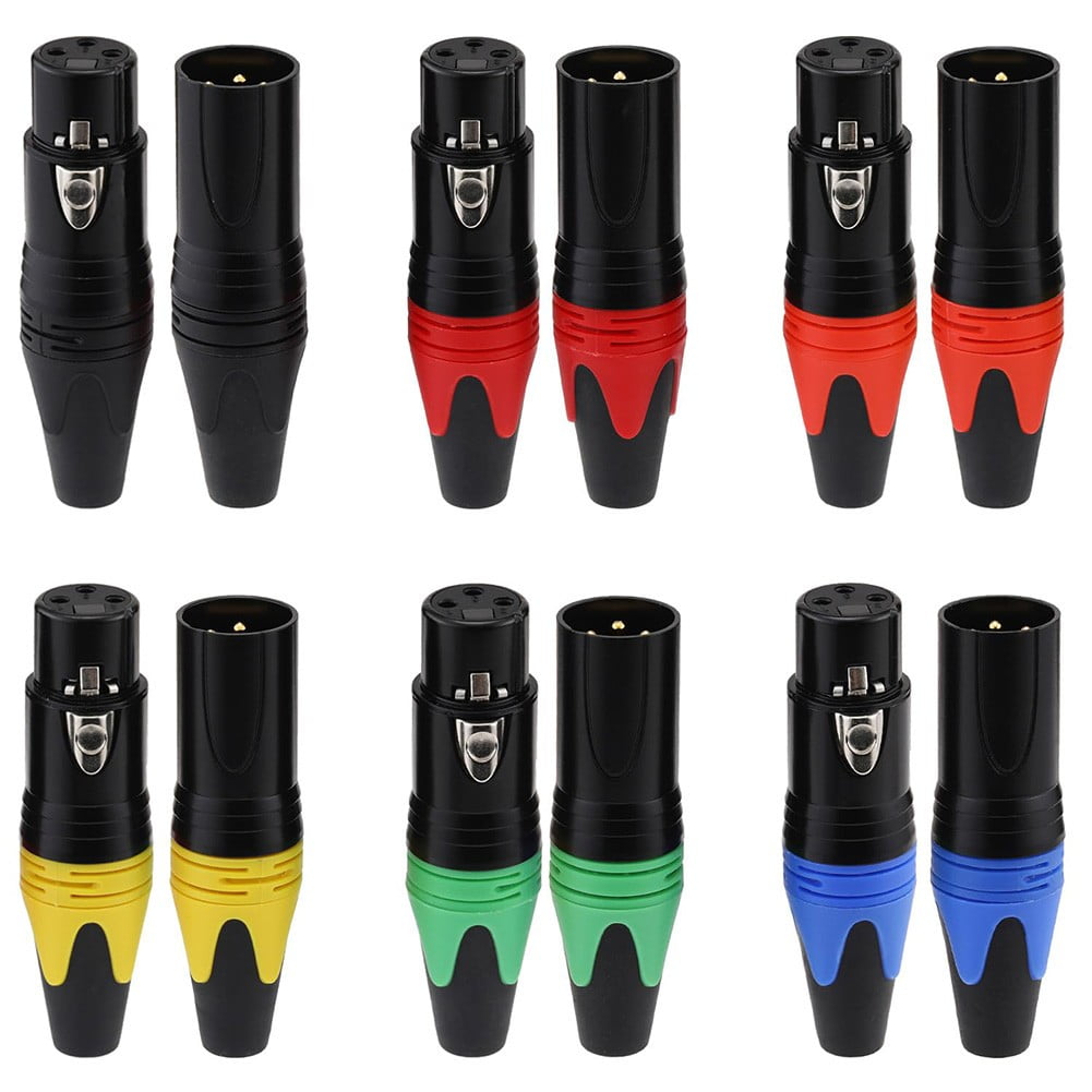 3 Pin For Xlr Connectors Set Of 6 For Male Female Audio Microphone Use ...