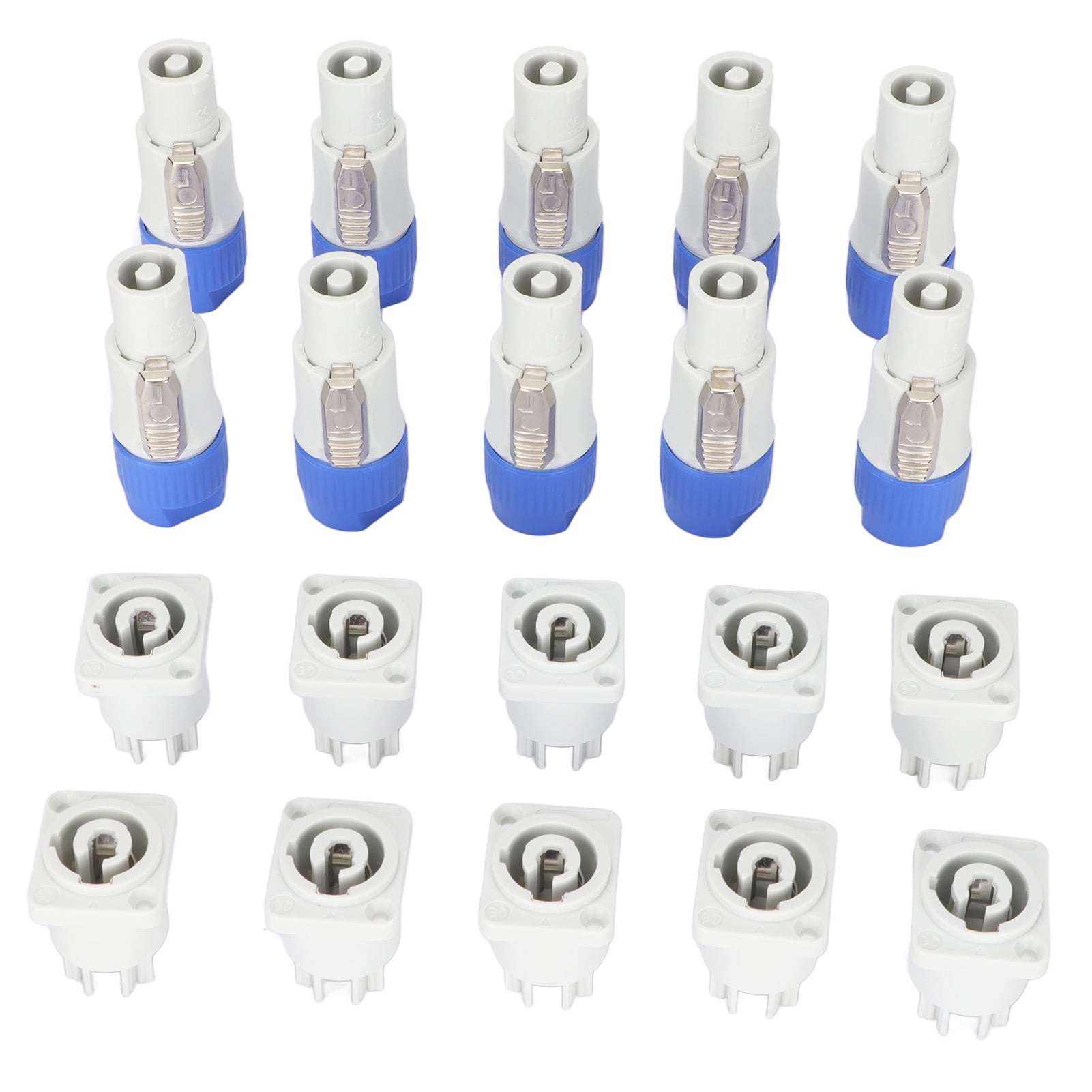 3 Pin Male and Female Head Connectors 250V 20A Plug Play Speaker Power ...