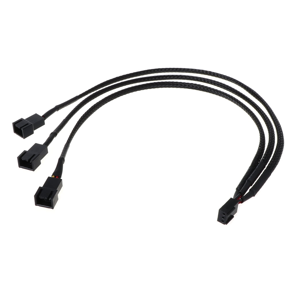 3-Pin PWM Fan Power Supply Cable 1 to 3 Splitter 3 Way Extension Cable ...